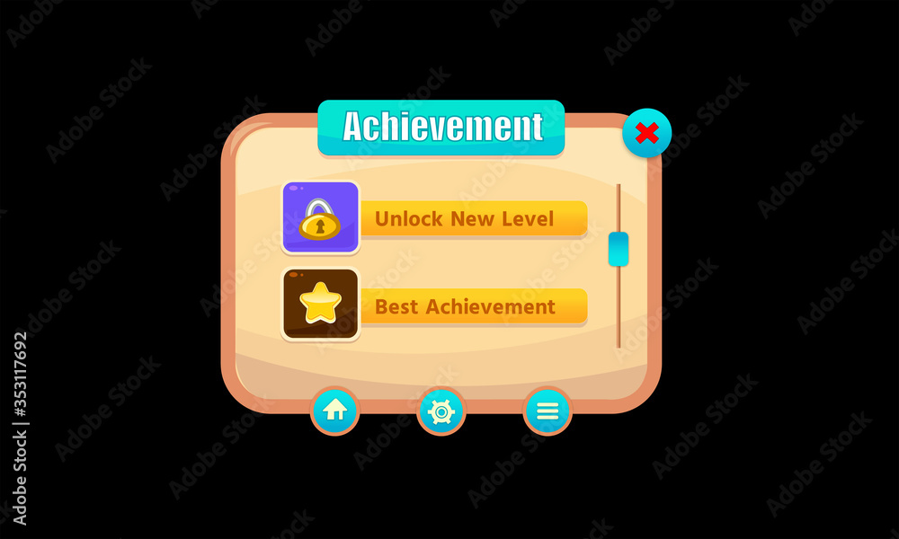 achievement ui kits - game ui vector elements Stock Vector | Adobe Stock