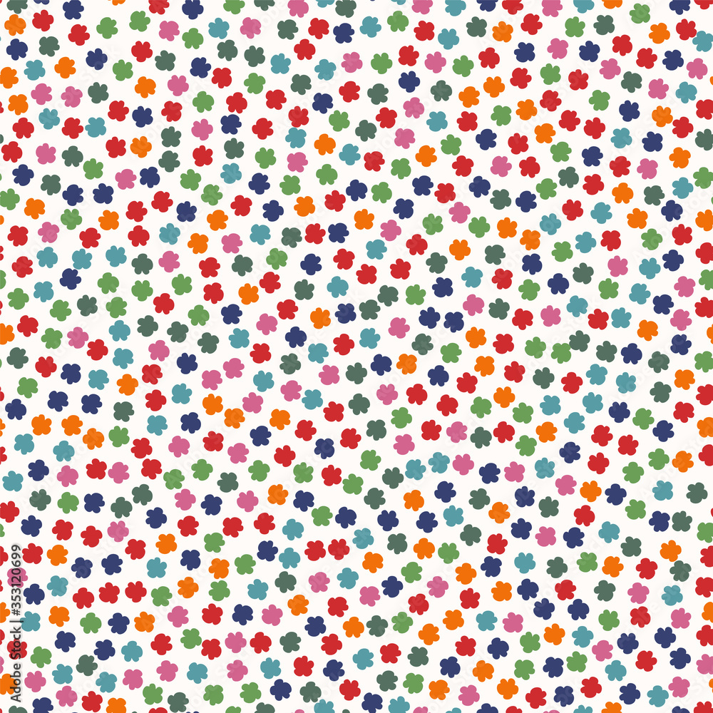 Flower confetti dotty paper texture seamless background. Tiny colored ...