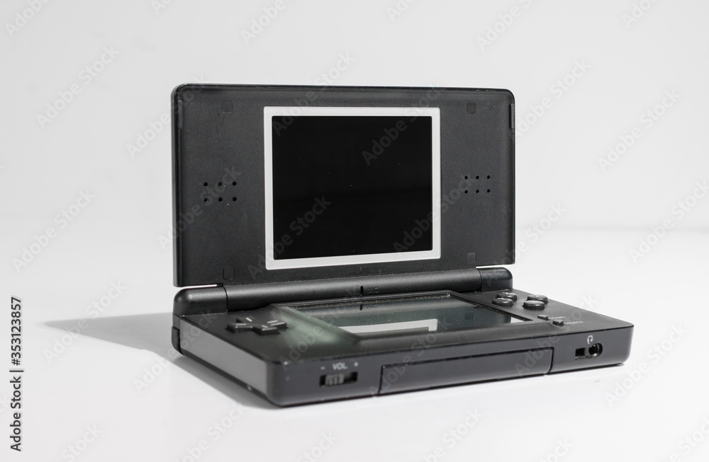london, england, 05/05/2019 A onyx black nintendo ds lite hand held ...