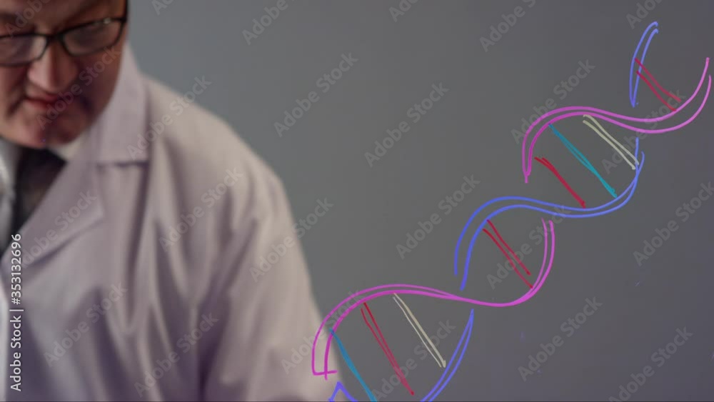 Scientist Drawing The Structure Of Dna Stock Video | Adobe Stock