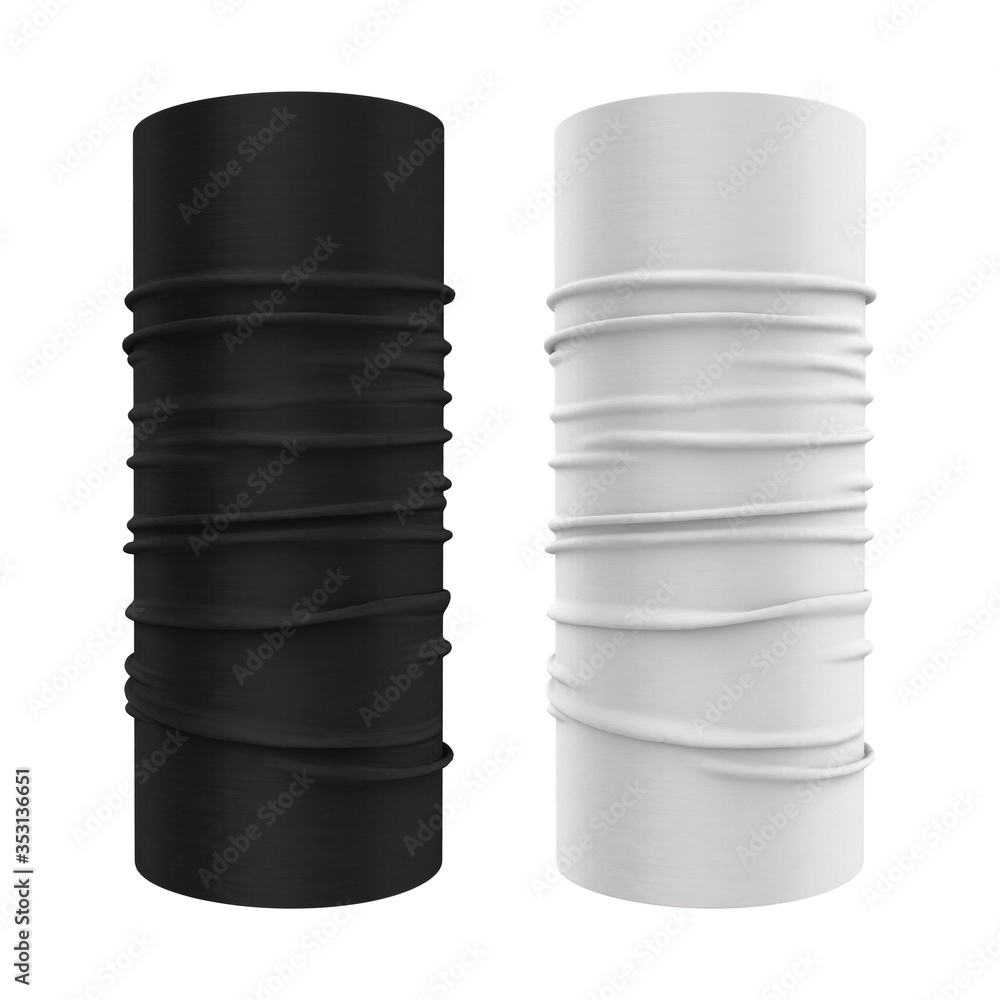 Buff black and white 3d realistic illustration isolated on white ...