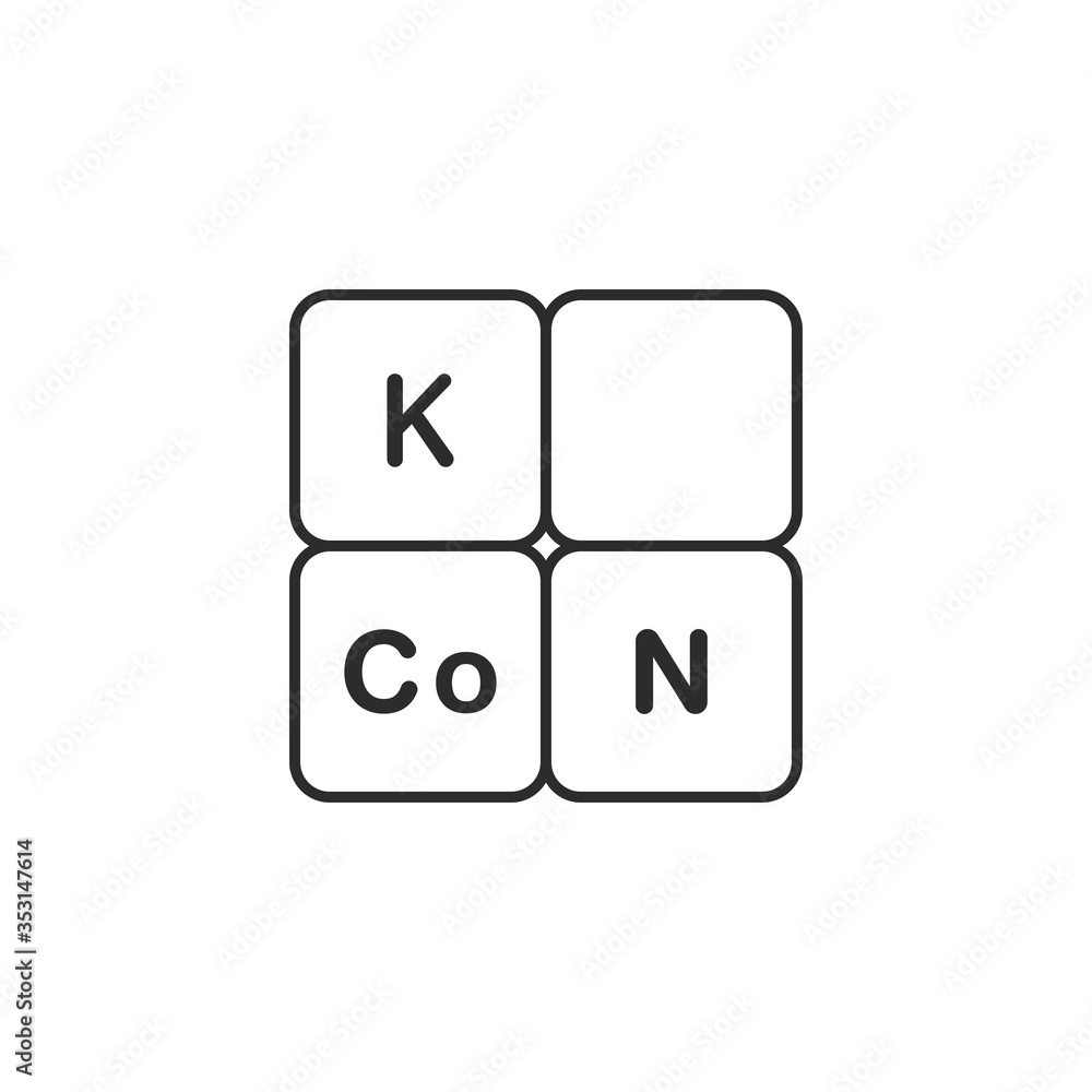 Periodic table of elements icon. Chemistry symbol modern, simple ...