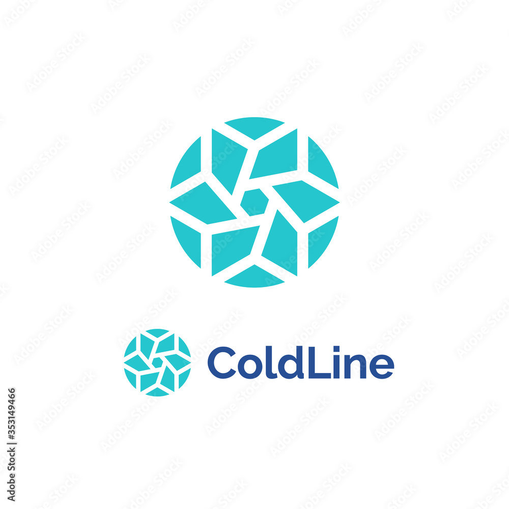 Abstract snowflake logo for fridge, conditioning, technology, cooler ...