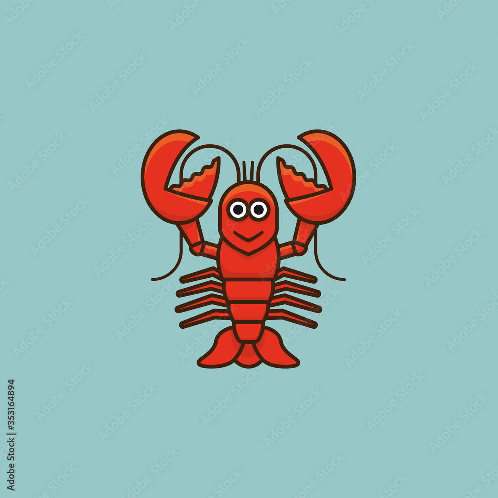 Cartoon lobster character vector illustration for Lobster Day on June ...