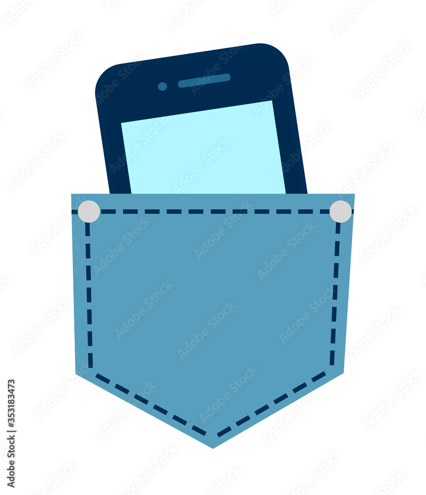 Mobile in pocket vector can be designed for art work , advertising ...