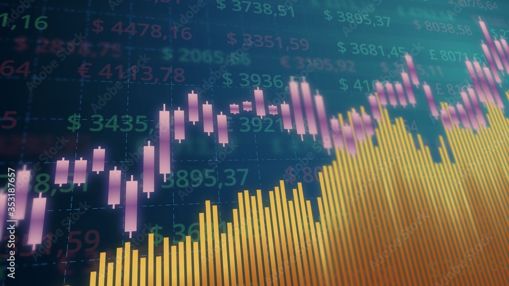 Stock market presentation background. Business bar graph background ...