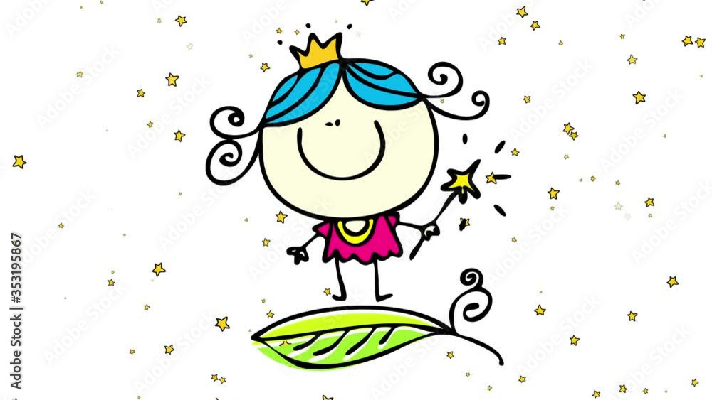 Vídeo do Stock: magical little girl wearing a crown and using a star ...