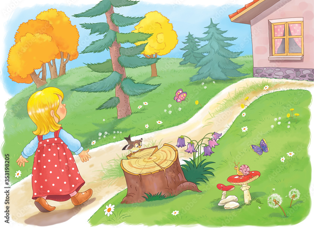 Goldilocks and the three bears. Fairy tale. Illustration for children ...