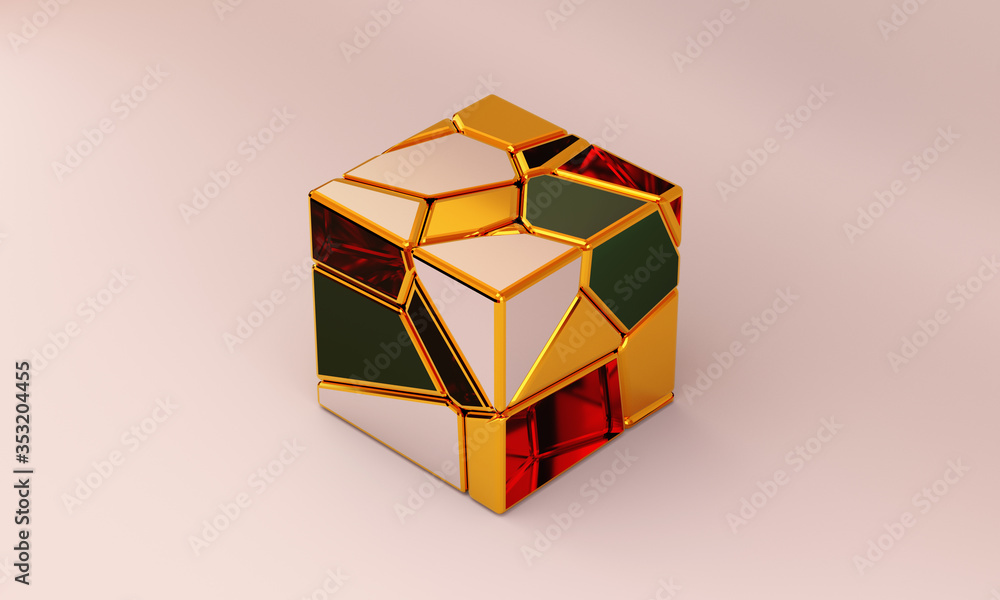 Segmented jewel cube with voronoi diagram and different expensive ...