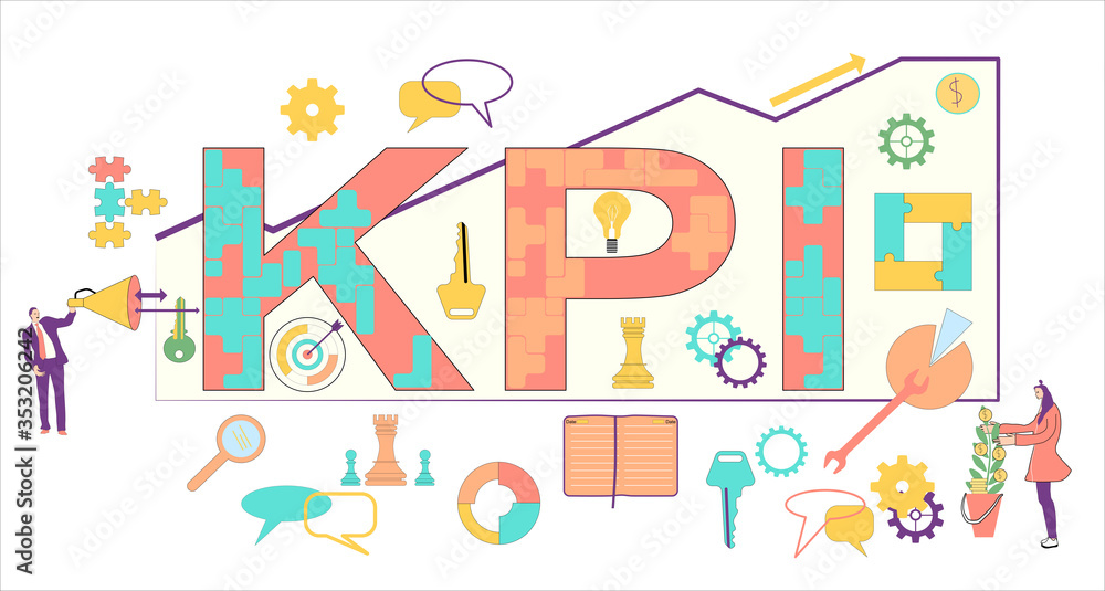 Key Performance Indicator (KPI) word lettering typography design ...