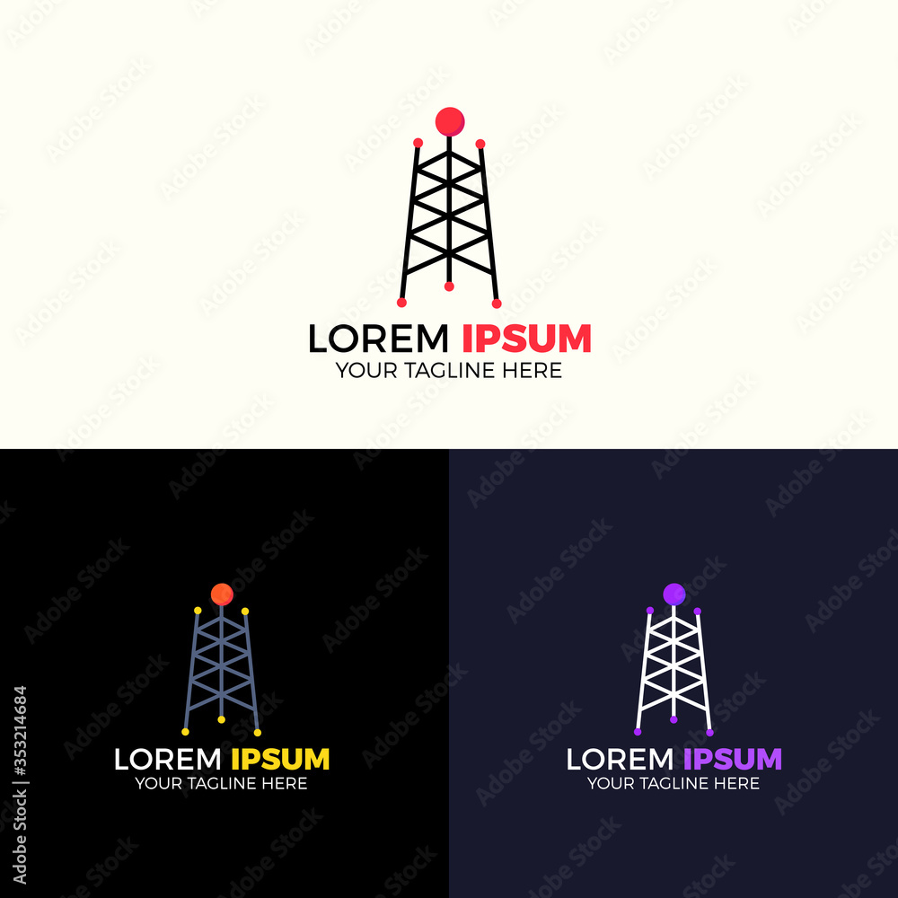 Logo for business, Cell Phone Tower, Electric Tower logo design ...