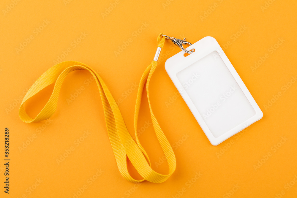 Work ID name tag. The ID of the employee. Card icons with ropes on a ...