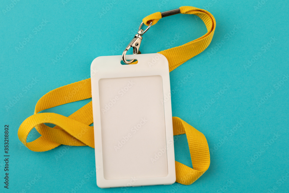 Work ID name tag. The ID of the employee. Card icons with ropes on a ...