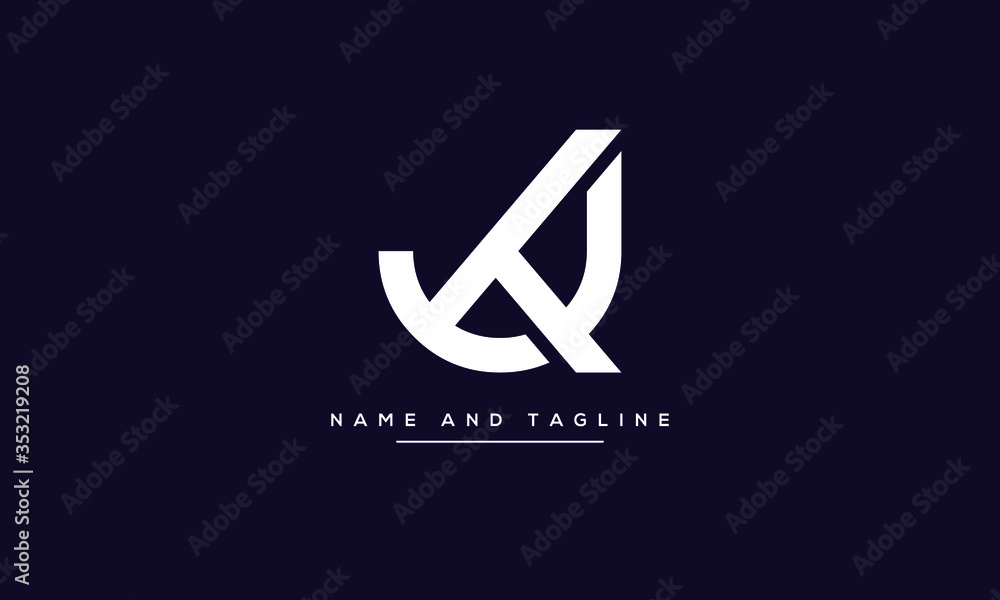 Alphabet letters monogram icon logo KJ or JK Stock Vector | Adobe Stock