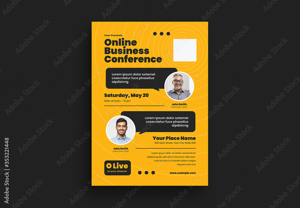 Online Business Conference Flyer Layout Stock Template | Adobe Stock