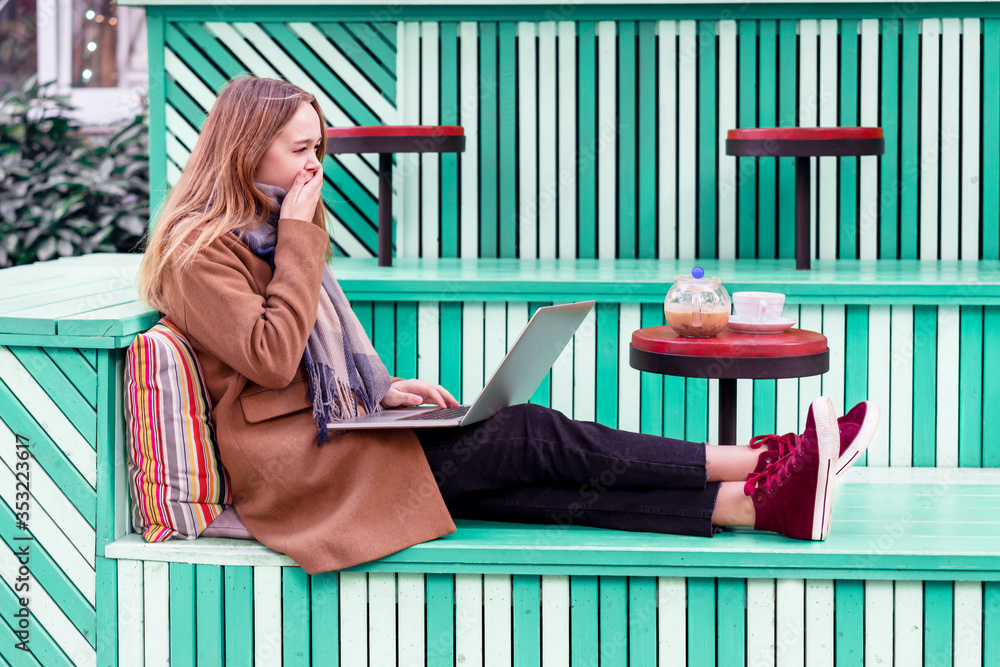 Girl Sitting Alone At Lunch