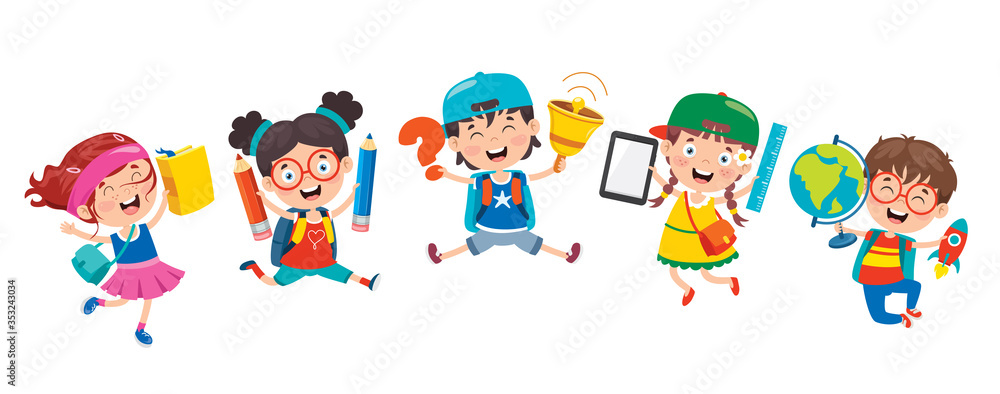 Happy School Children Clip Art