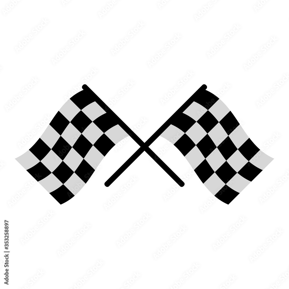 Finishing Flags. Checkered racing flag icon. Starting flag auto and ...