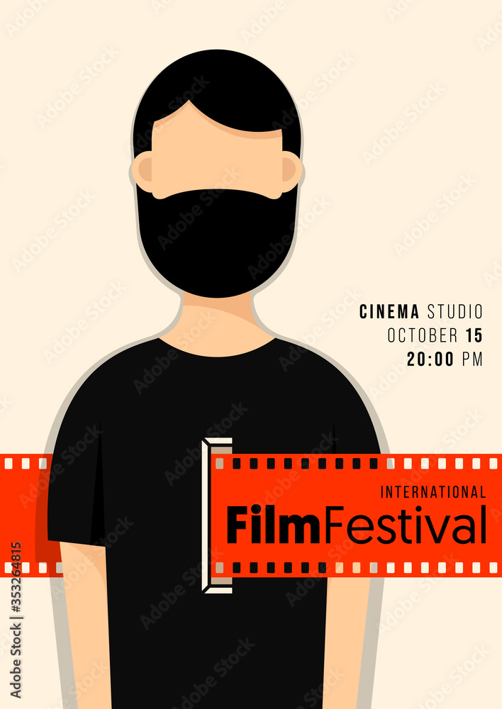 Movie and film poster design template background modern vintage style ...