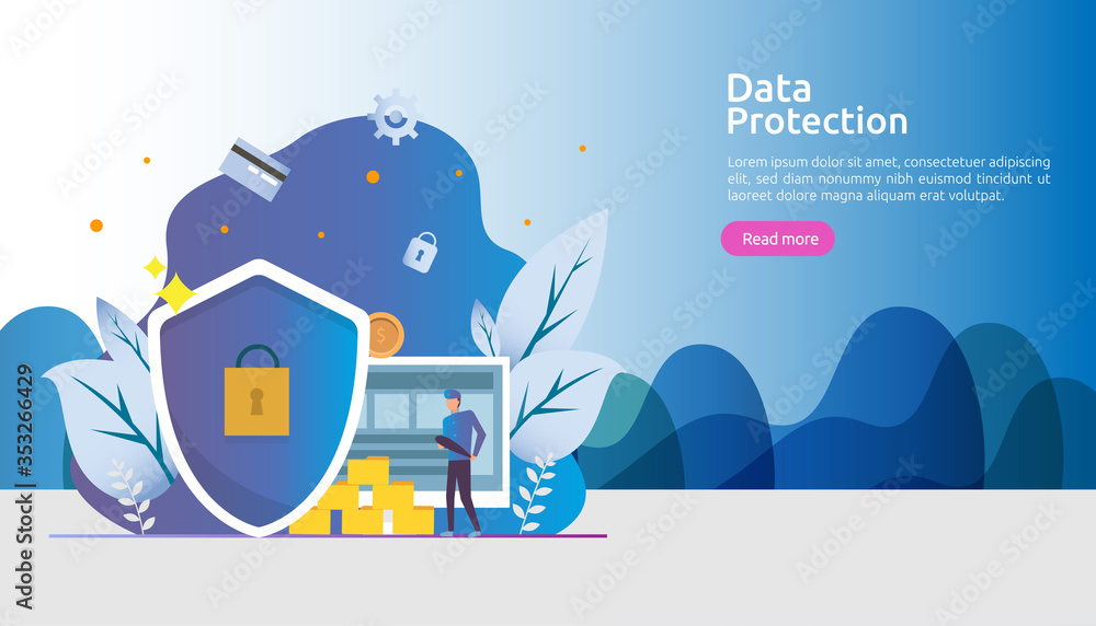 Safety and confidential data protection. VPN internet network security ...