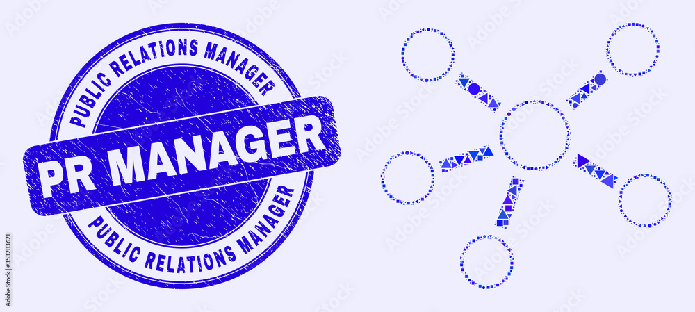 Geometric relations mosaic icon and Public Relations Manager Pr Manager ...