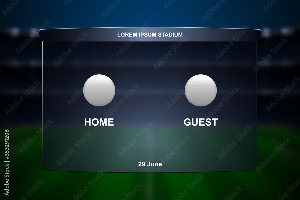 football scoreboard broadcast. Template for your design Stock Vector ...