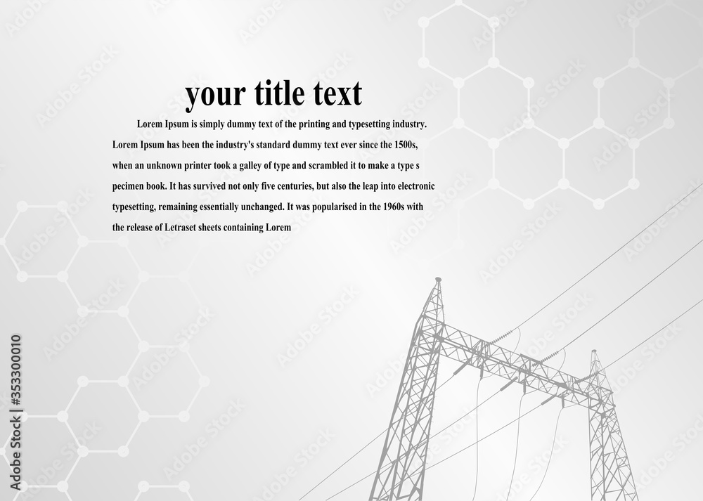 Vector. Electric power system. presentation, and advertisement. The ...