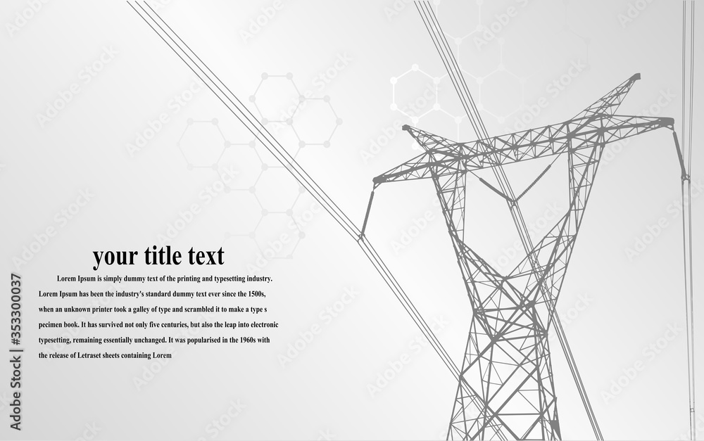 Vector. Electric power system. presentation, and advertisement. The ...