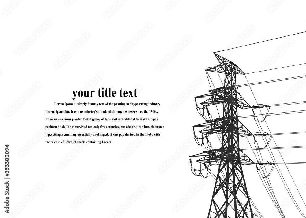 Vector. Electric power system. presentation, and advertisement. The ...