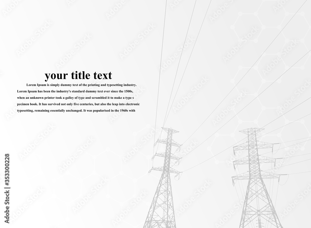 Vector. Electric power system. presentation, and advertisement. The ...