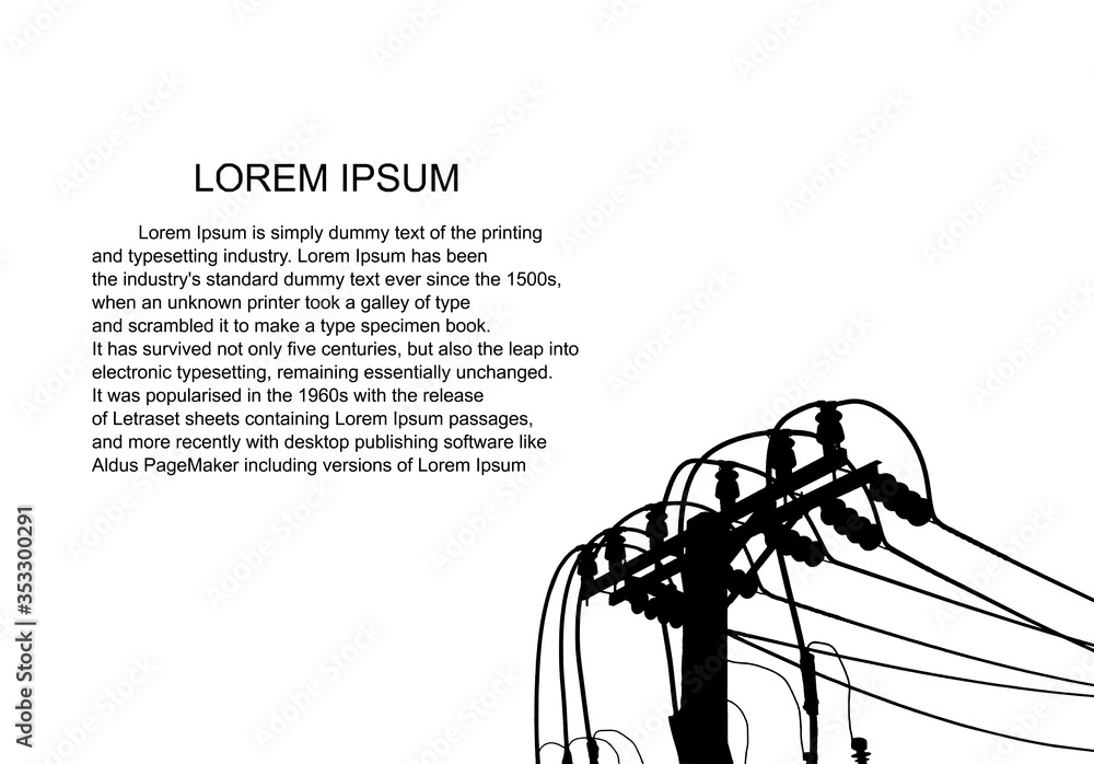 Vector. Electric power system. presentation, and advertisement. The ...