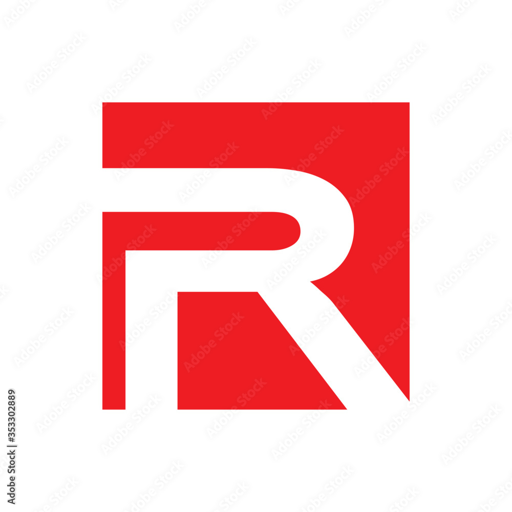 letter r square red logo design Stock Vector | Adobe Stock