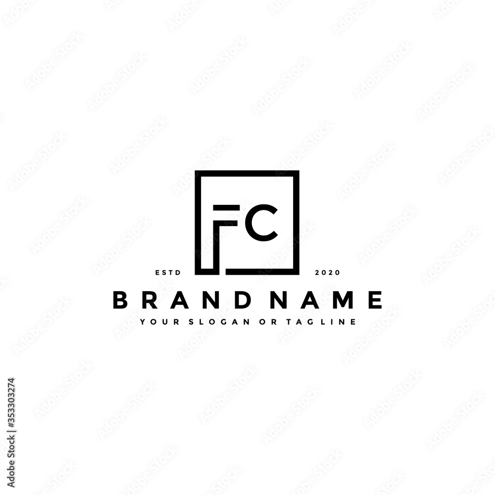 letter FC logo design vector Stock Vector | Adobe Stock