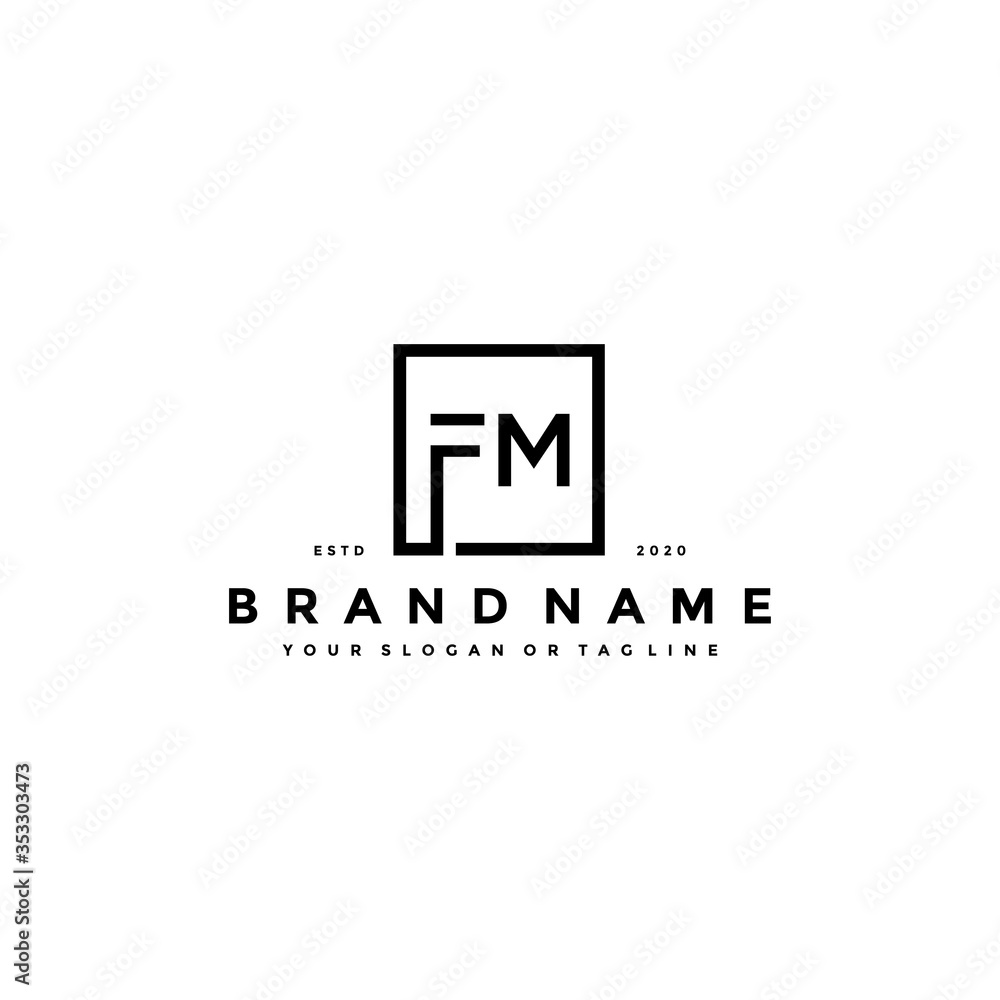 letter FM logo design vector Stock Vector | Adobe Stock