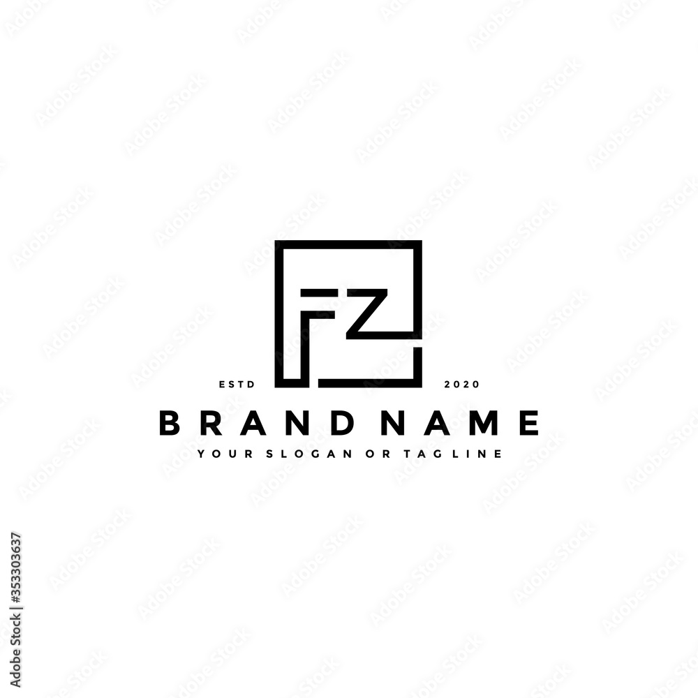 letter FZ logo design vector Stock Vector | Adobe Stock