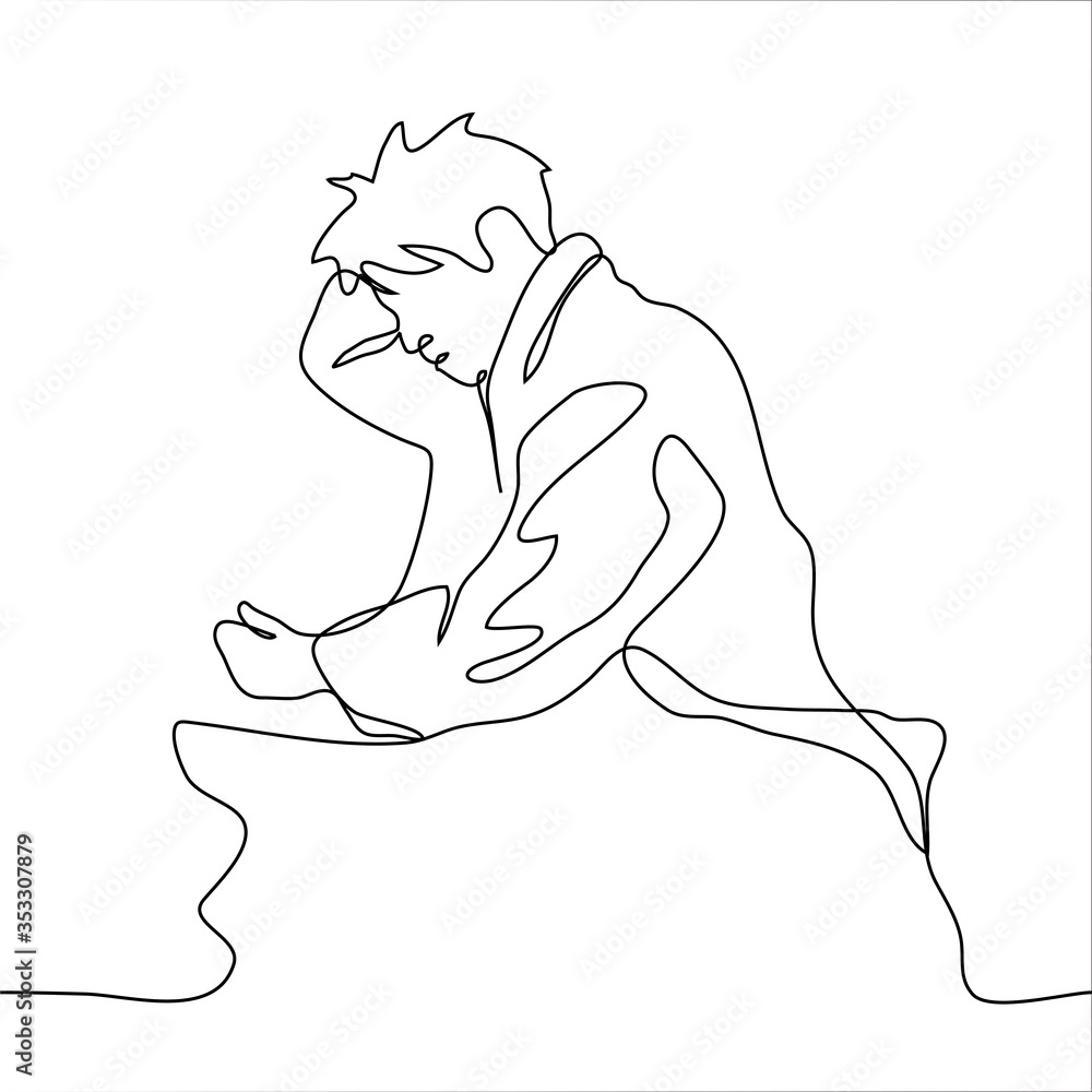 man in a thick housecoat lies covered with a blanket. The guy lies on ... man in a thick housecoat lies covered with a blanket. The guy lies on ...