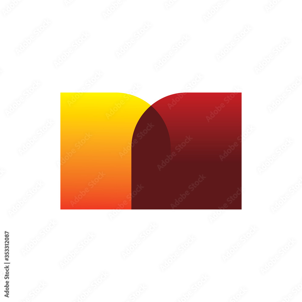 full color rounded square letter m logo design Stock Vector | Adobe Stock