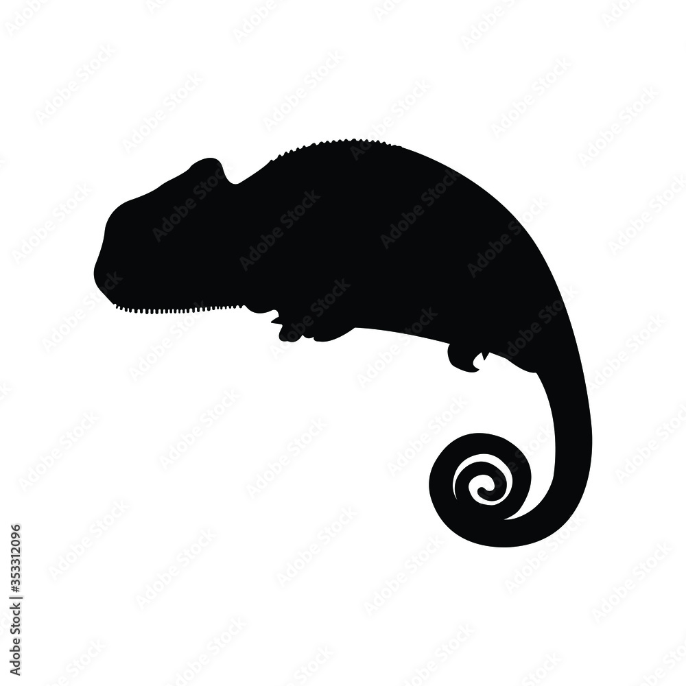 Chameleon graphic icon. Chameleon black sign isolated on white ...