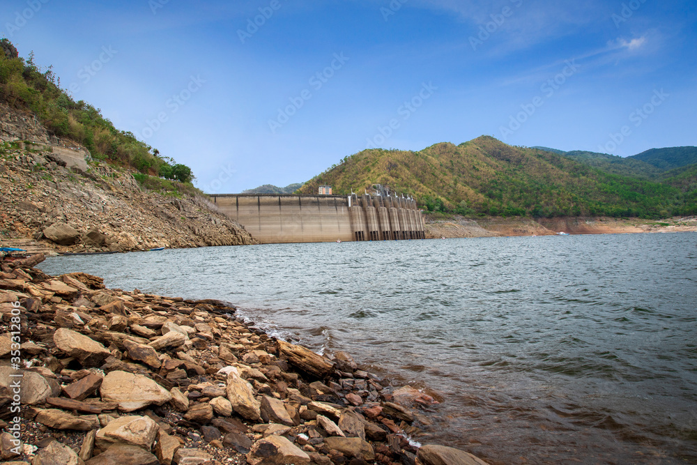 Image of view of bhumibol dam in tak Thailand. Hydro Power Electric Dam ...