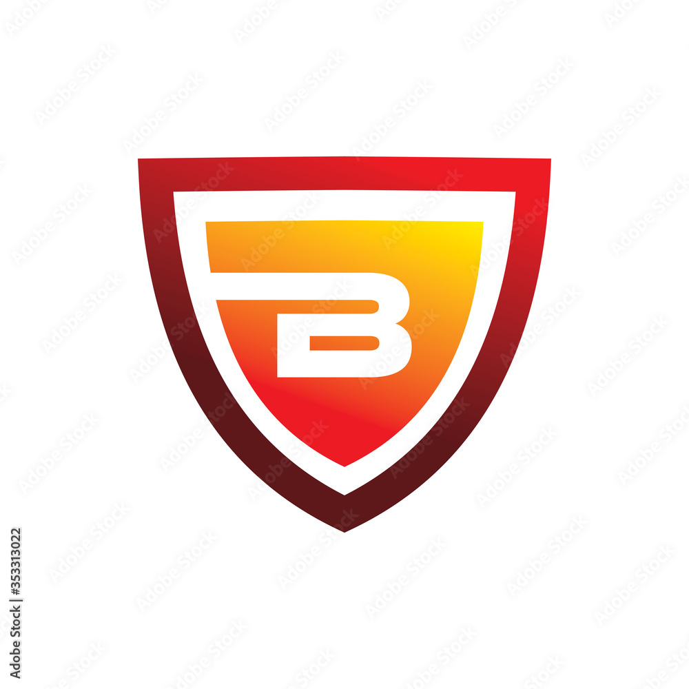 Vecteur Stock full color secure shield letter b logo design | Adobe Stock