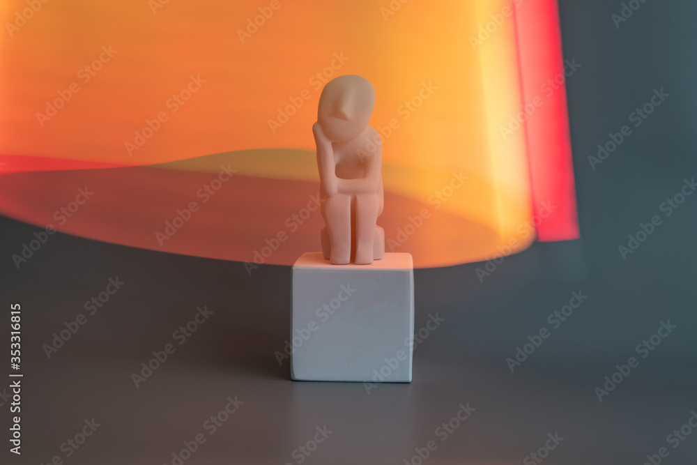 Ancient Greek style thinker sculpture.Ancient Greek style chinblow ...