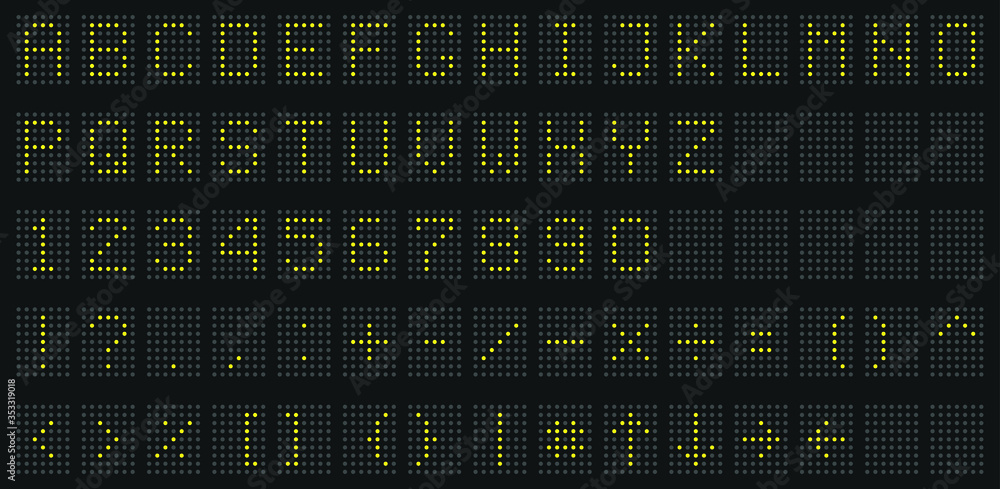 Creative vector illustration of led digital alphabet, font, electronic ...
