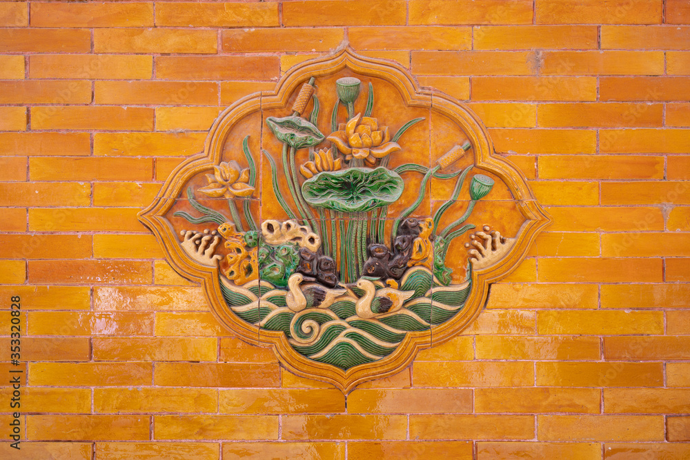 Chinese traditional sculpture pattern in the forbidden city. Stock 写真 ...