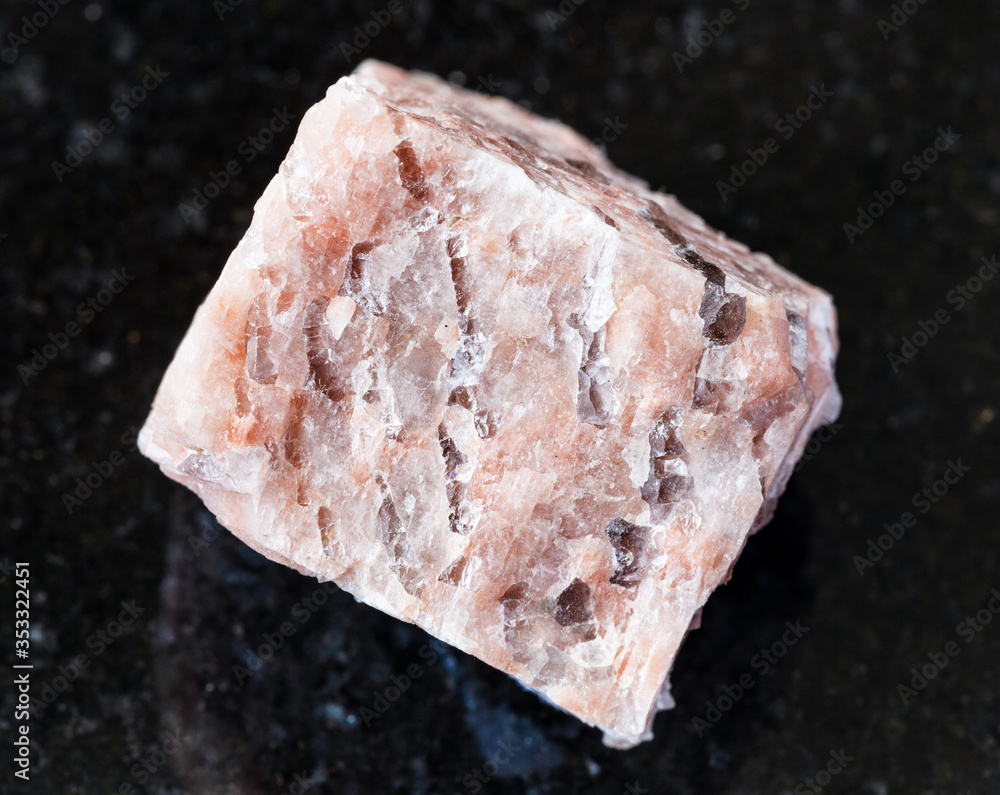 closeup of sample of natural mineral from geological collection ...