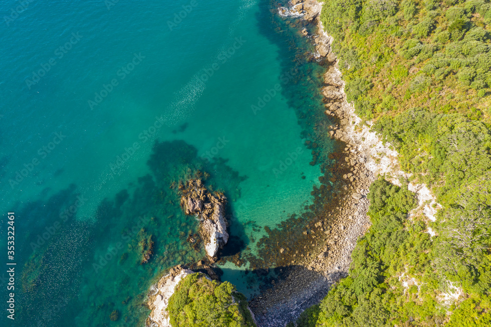 aerial view of Hahei Beach New Zealand Stock Photo | Adobe Stock