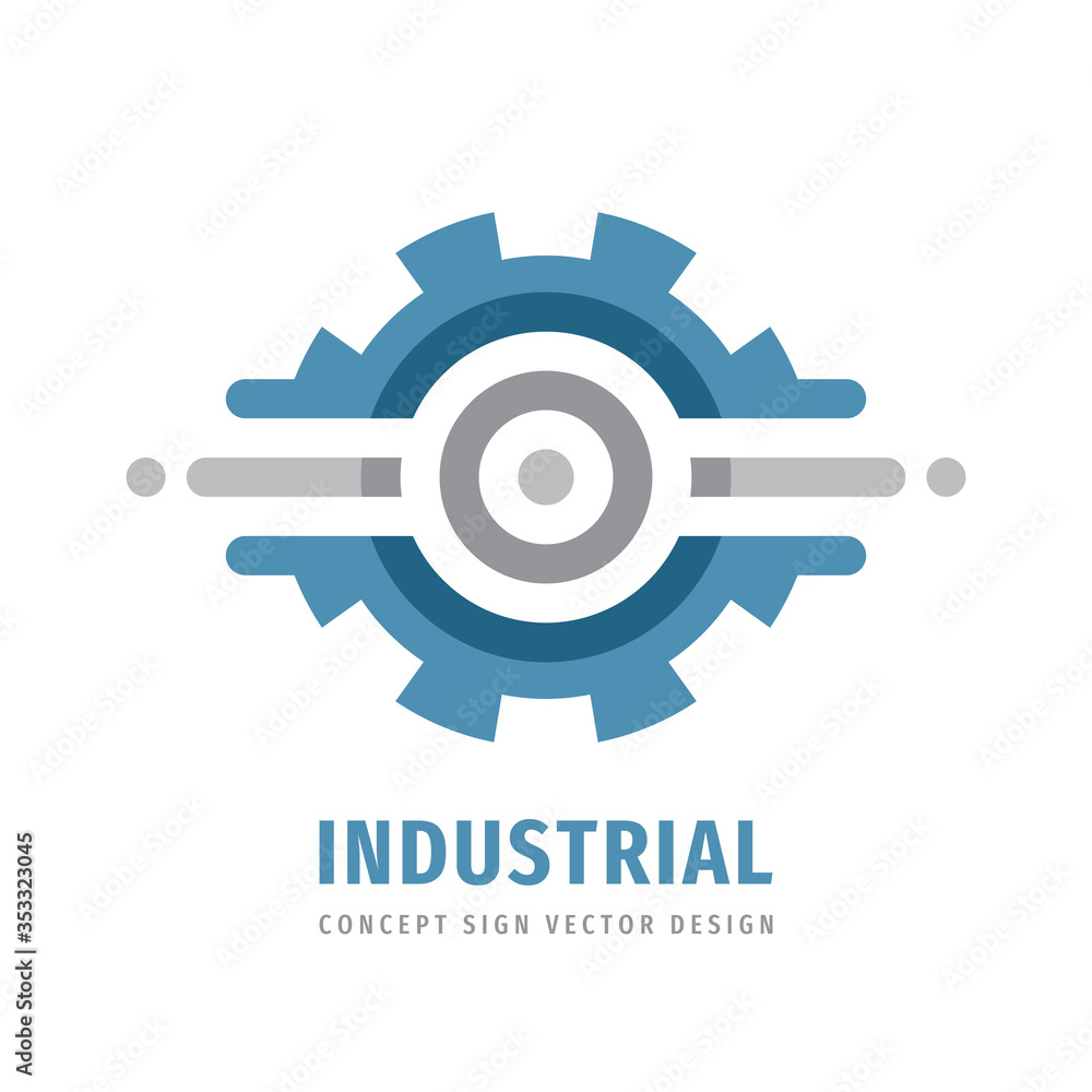 Industrial gear logo template design. Business factory logo sign ...