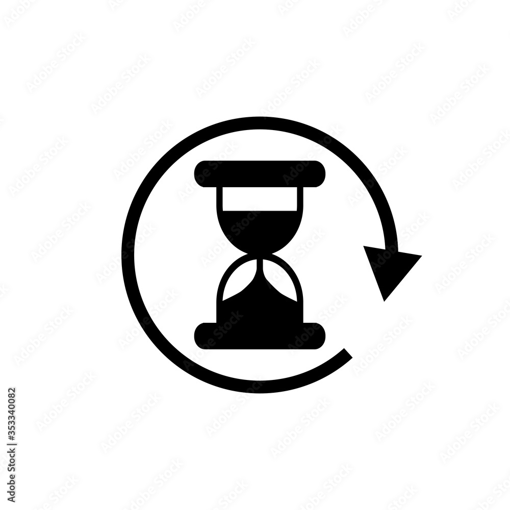 Waiting vector icon. clock illustration sign. hourglass symbol. timer ...