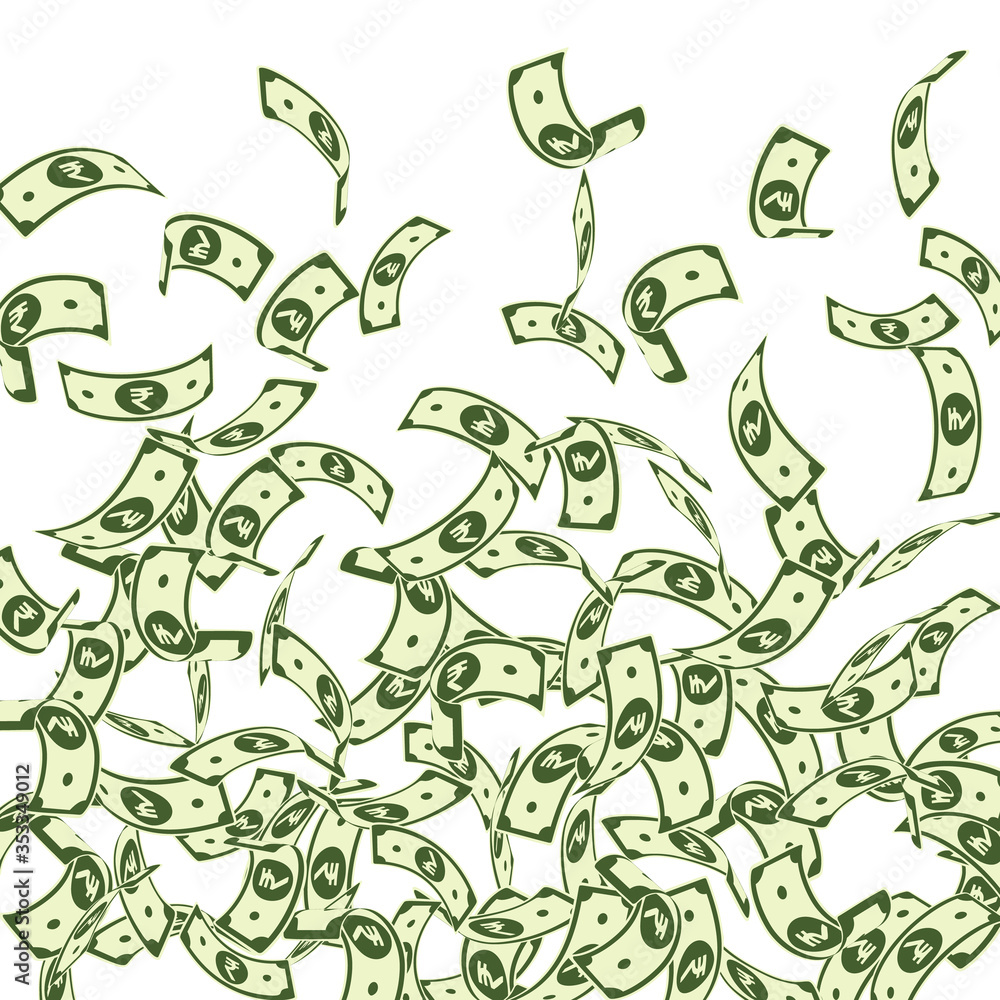 Indian rupee notes falling. Floating INR bills on Stock Vector | Adobe ...
