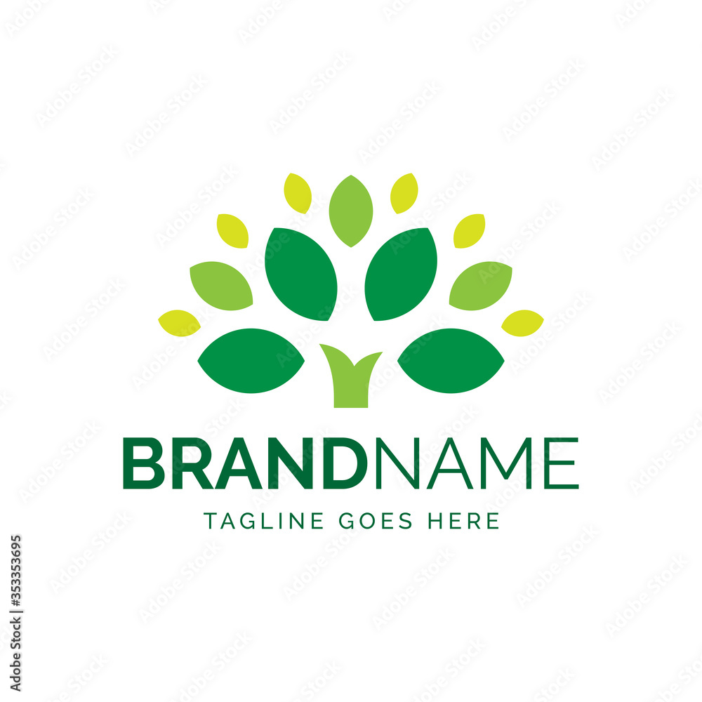 logo of tree and leaves Stock Vector | Adobe Stock