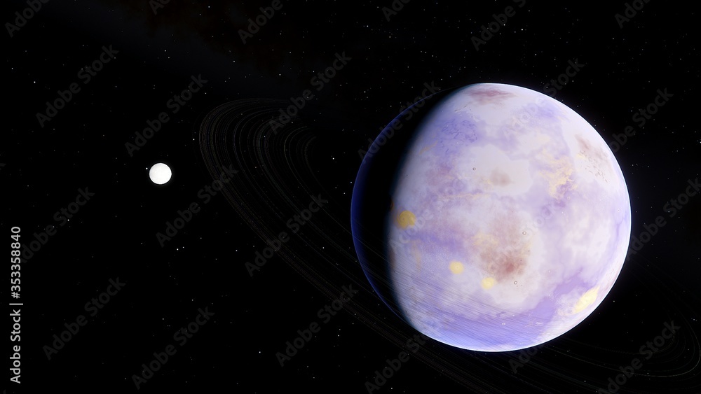 beautiful alien planet in far space, realistic exoplanet, planet ...